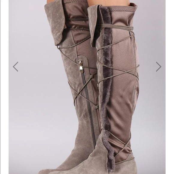 Shoes | Stretch Fold Over Fur Strip Wrap | Poshmark